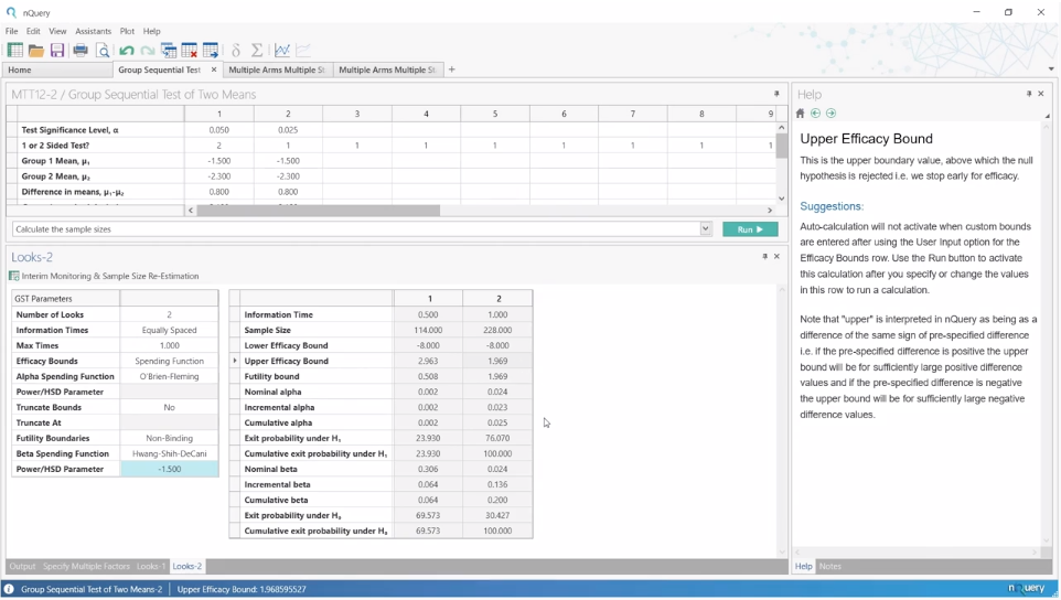 臨床統計ソフトnQueryによるグループ逐次デザイン